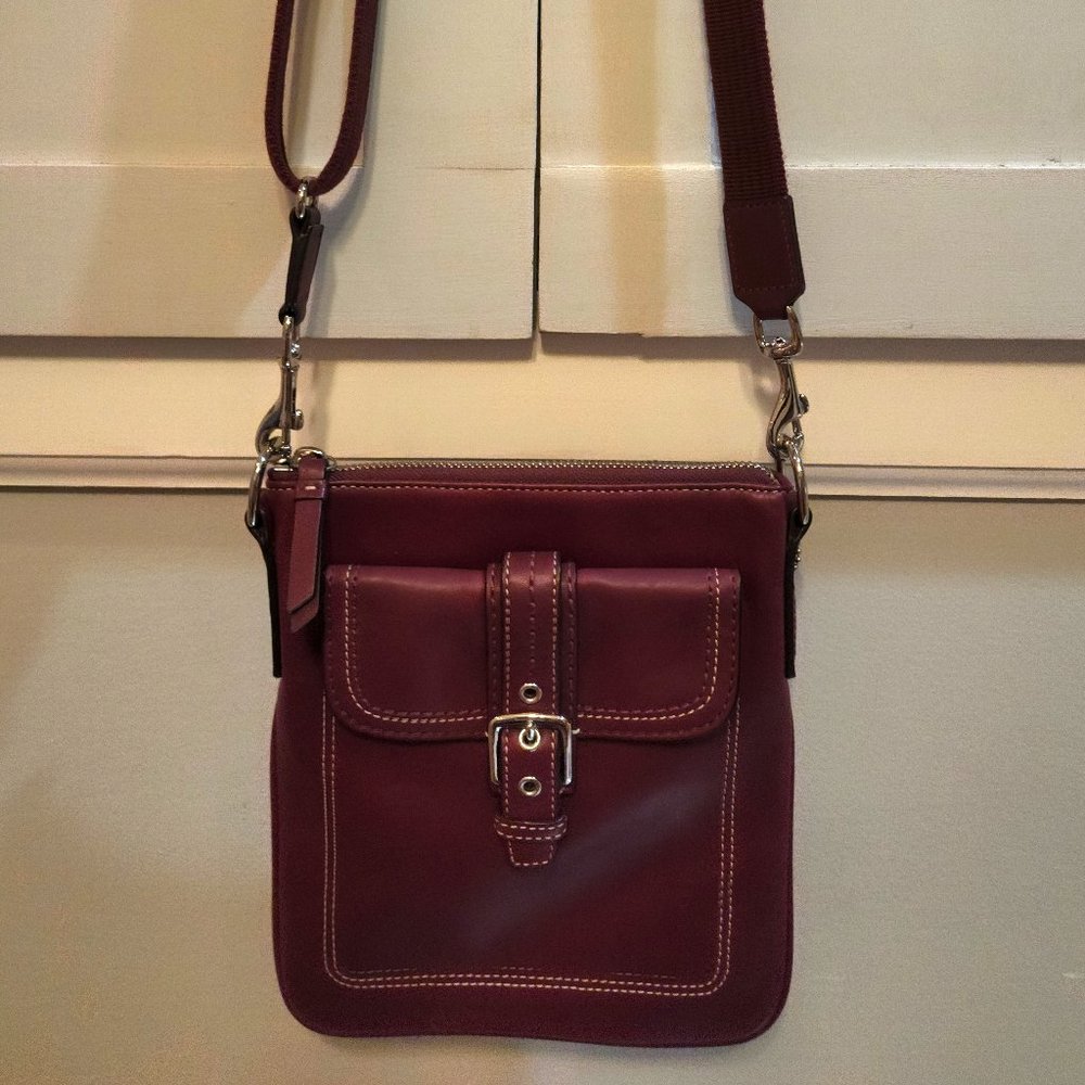 Coach Plum Crossgrain Leather Swing Pack Crossbody - Gem